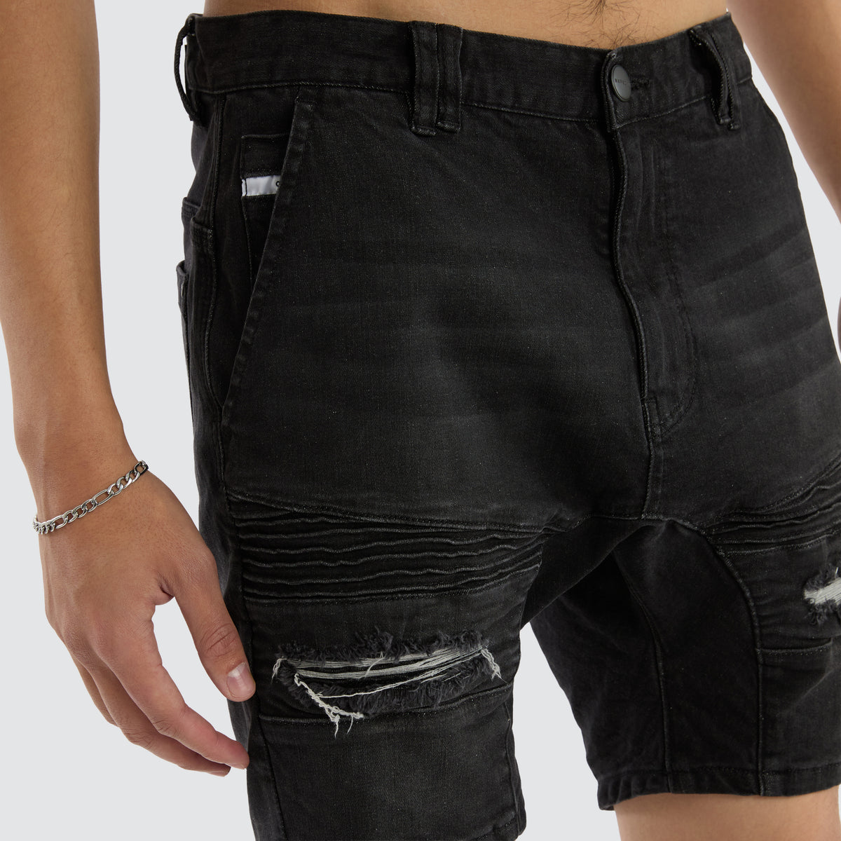 NXP Viper Denim Short in Heavy Metal Black | Neverland Store