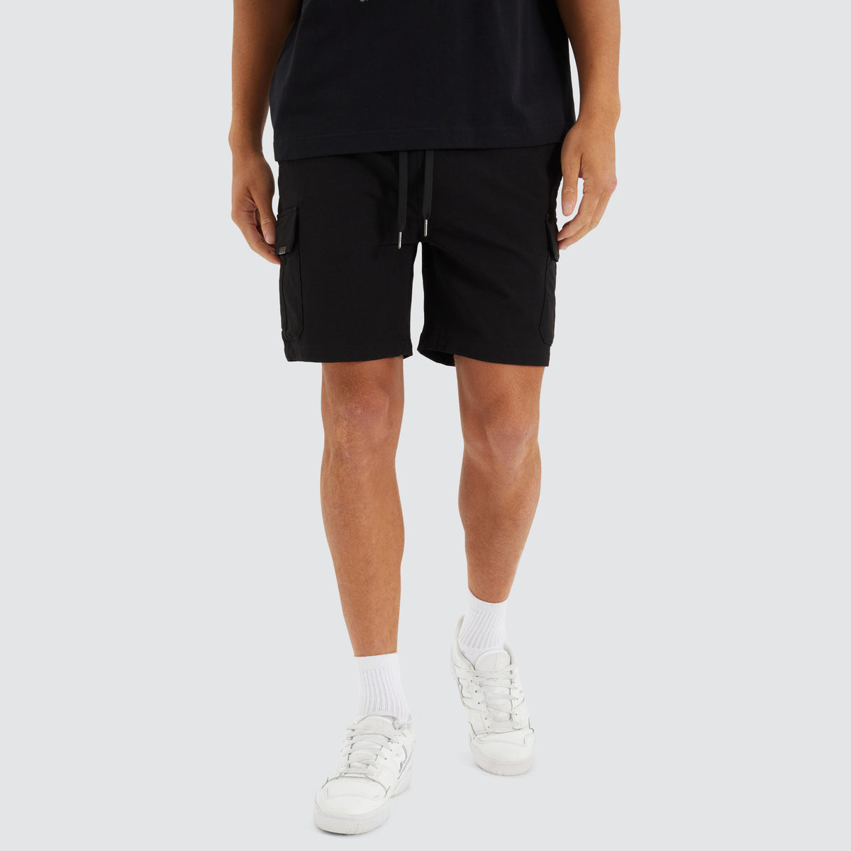 NXP S150 Slim Stretch Cargo Short in Black | Neverland Store