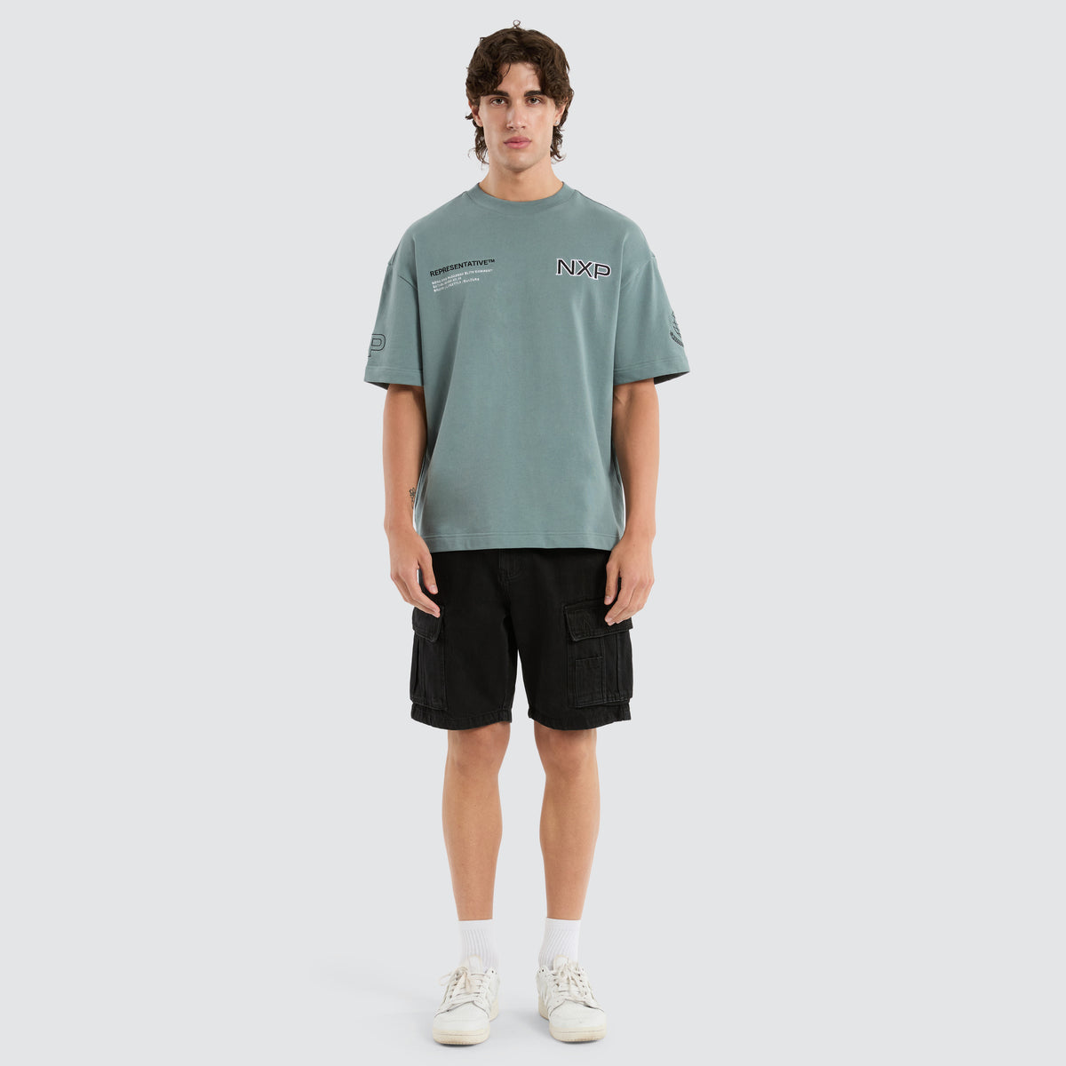 NXP Colby Denim Cargo Short in Washed Black | Neverland Store