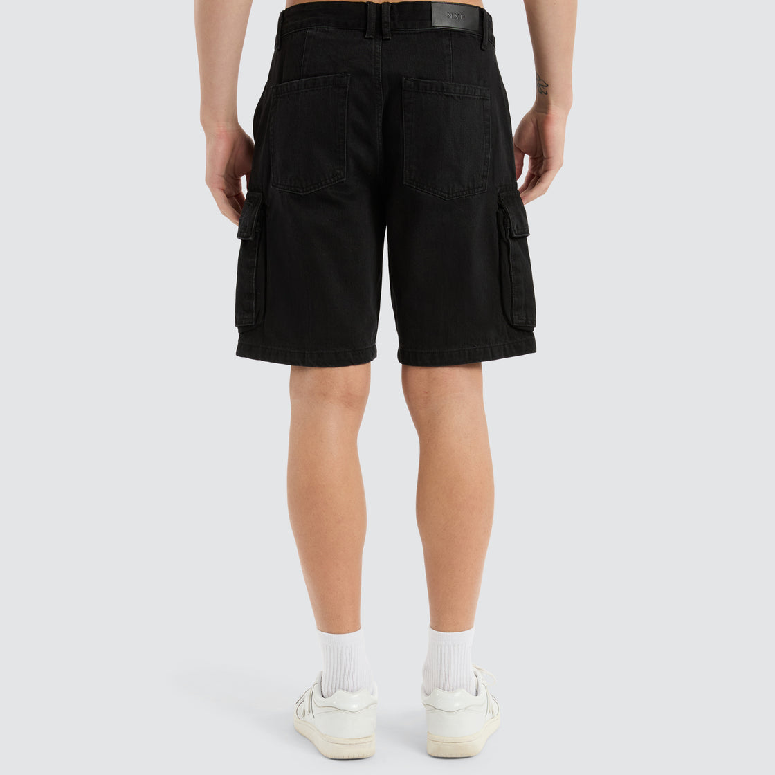 NXP Colby Denim Cargo Short in Washed Black | Neverland Store