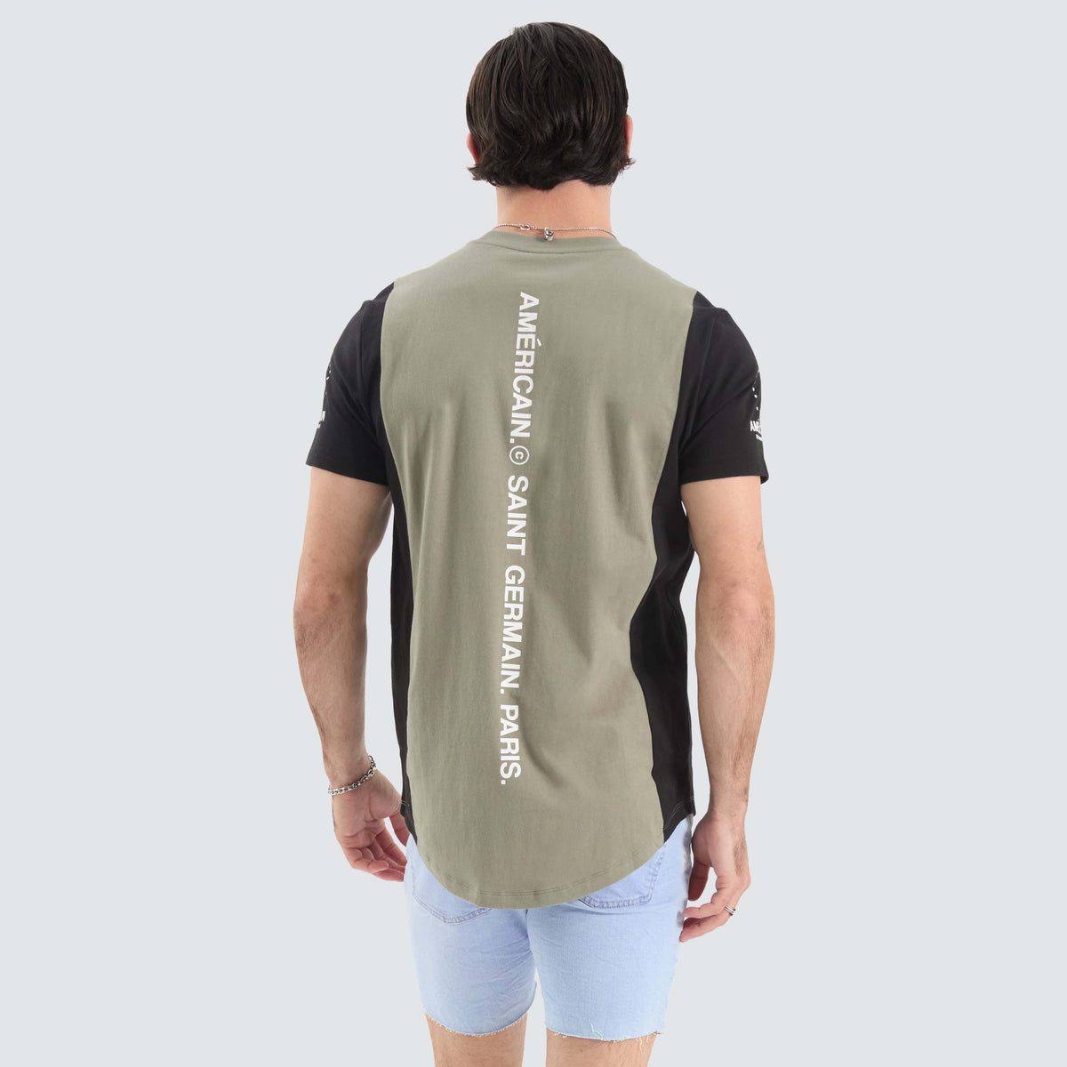 AMERICAIN Elrond Dual Curved Tee in Black/Shadow Grey | Neverland Store