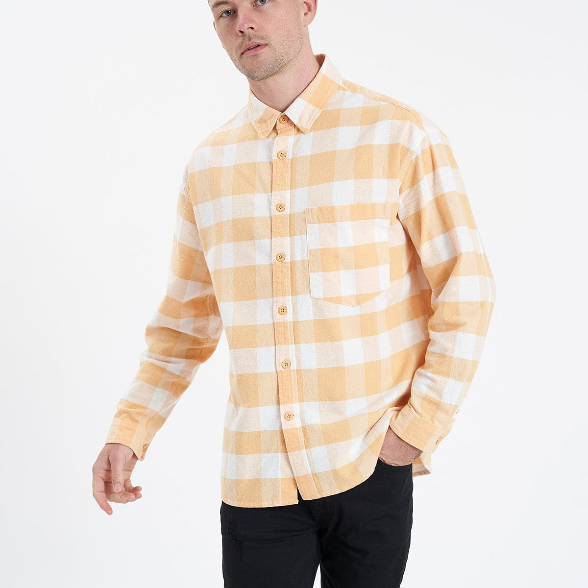 Le Mans Relaxed Shirt Yellow Check Print | Neverland Store