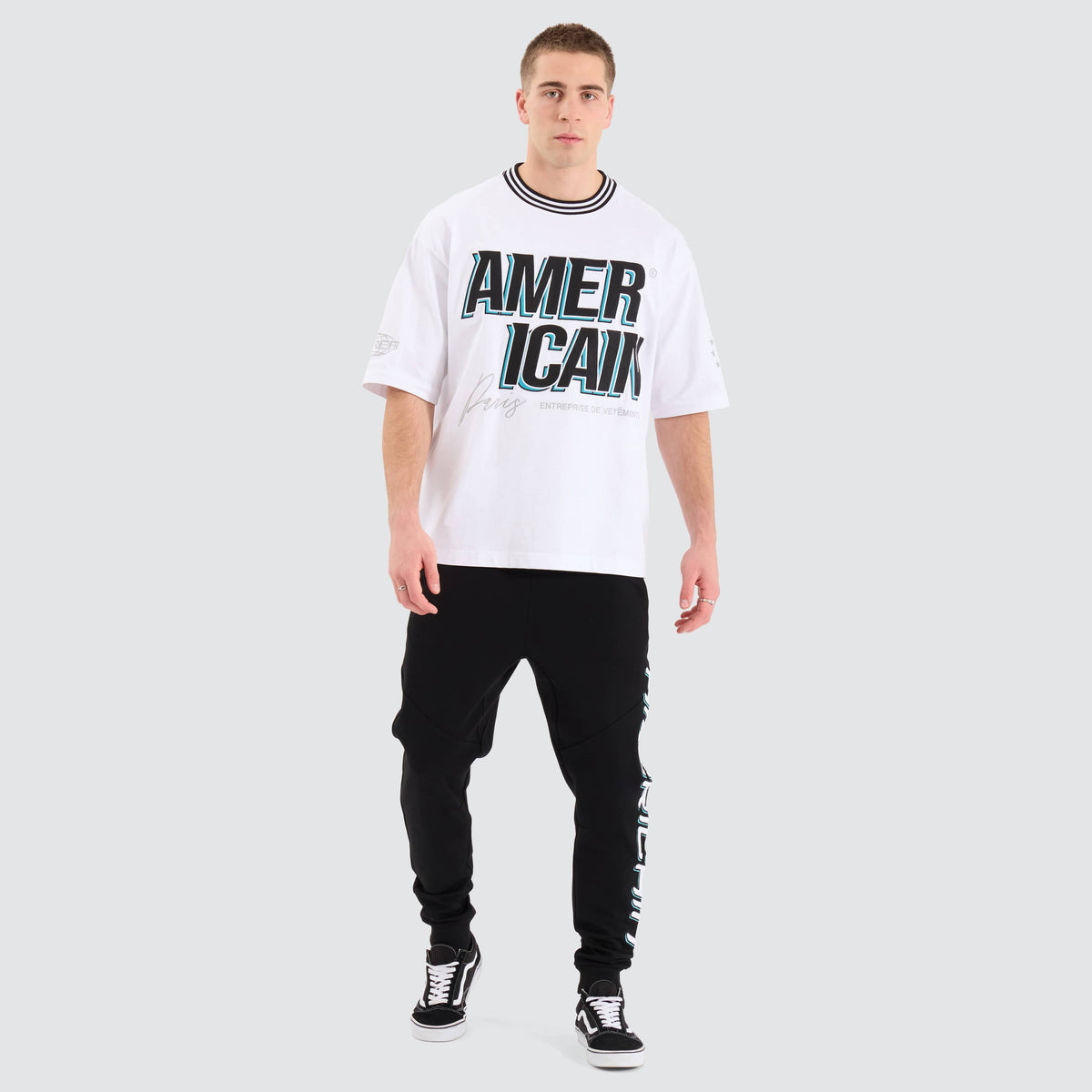 Americain Matrix Slim Trackpant in Jet Black | Neverland Store