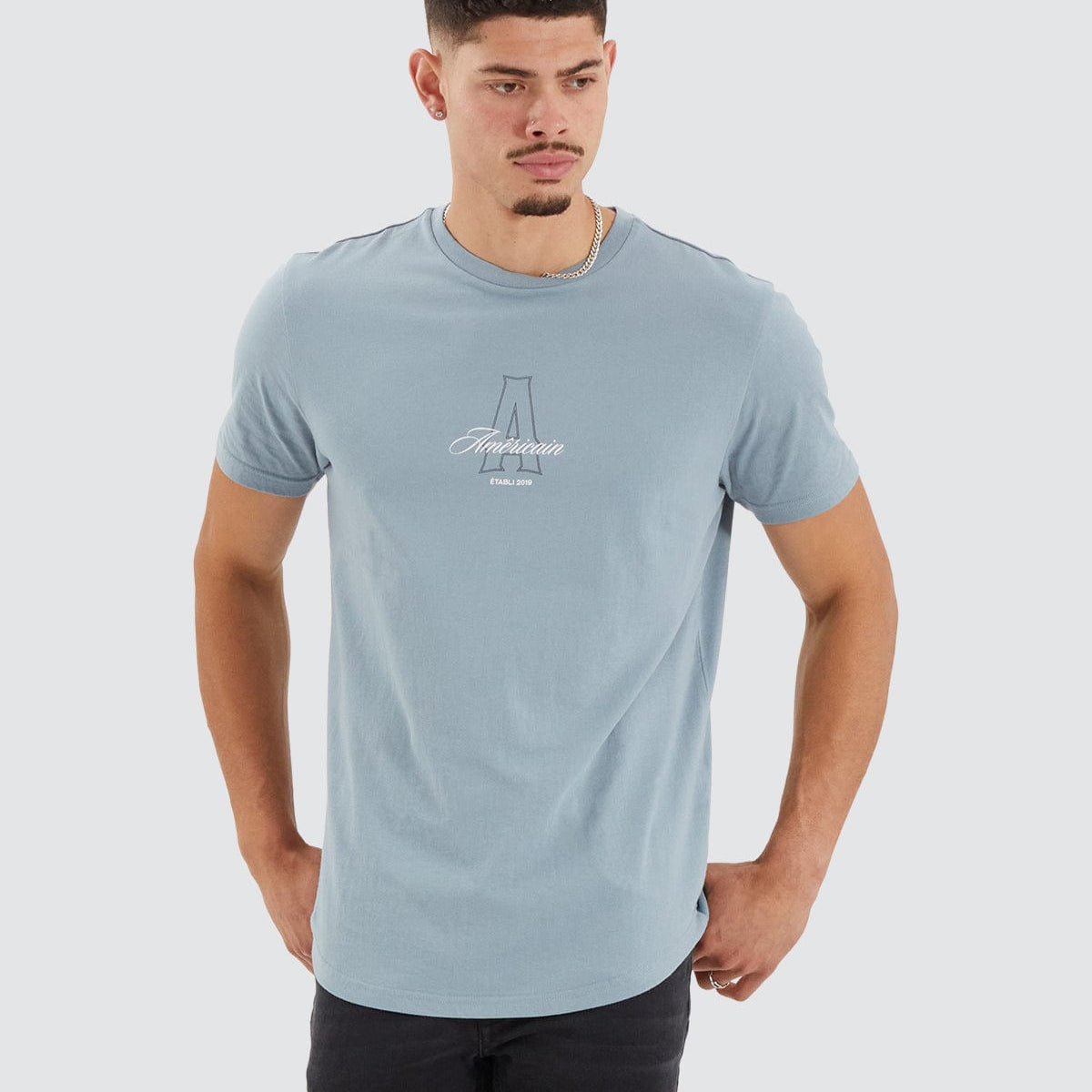 Americain Minas Dual Curved Tee in Lead - Neverland Store