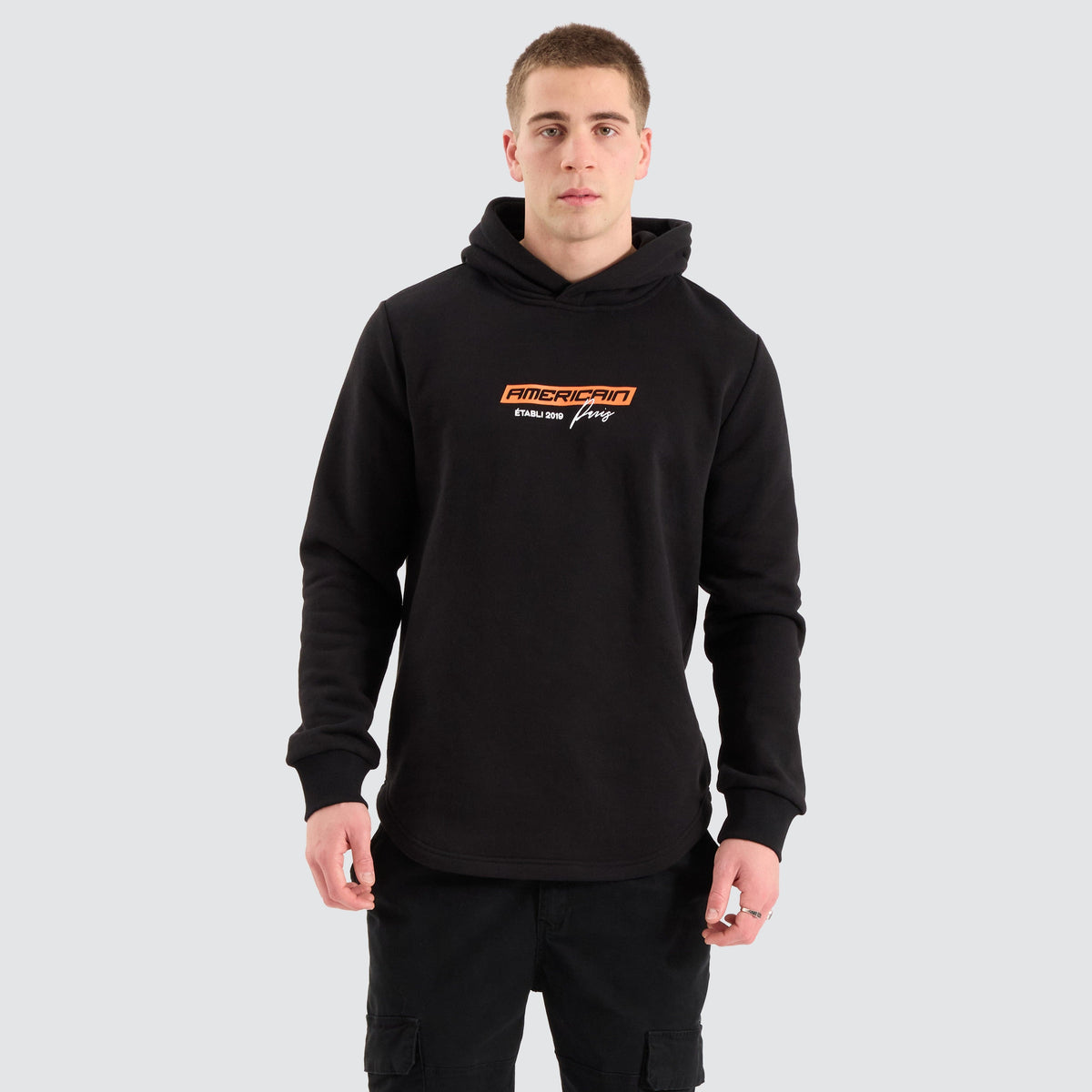 Americain Nova Vortex Dual Curved Hoodie in Black | Neverland Store