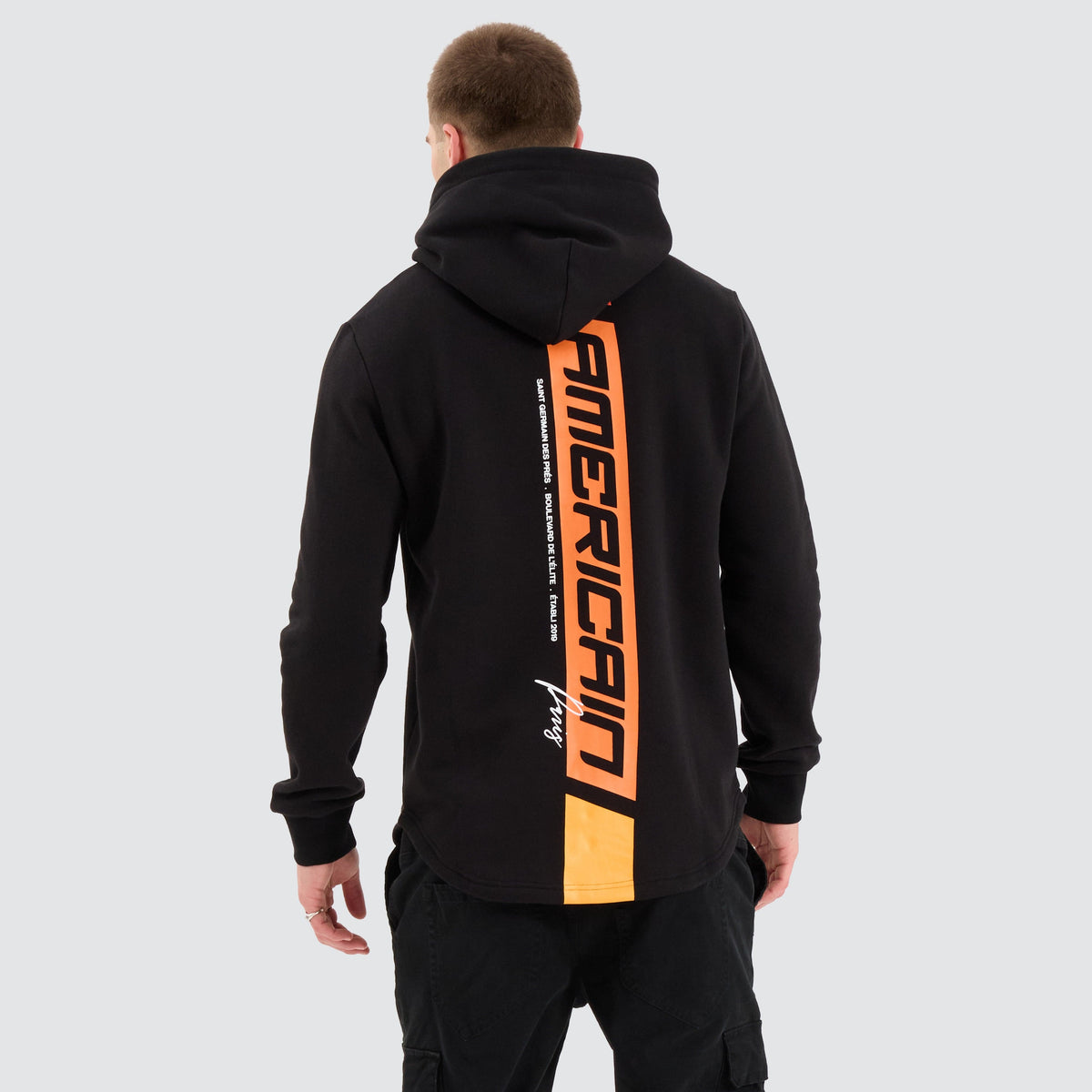 Americain Nova Vortex Dual Curved Hoodie in Black | Neverland Store