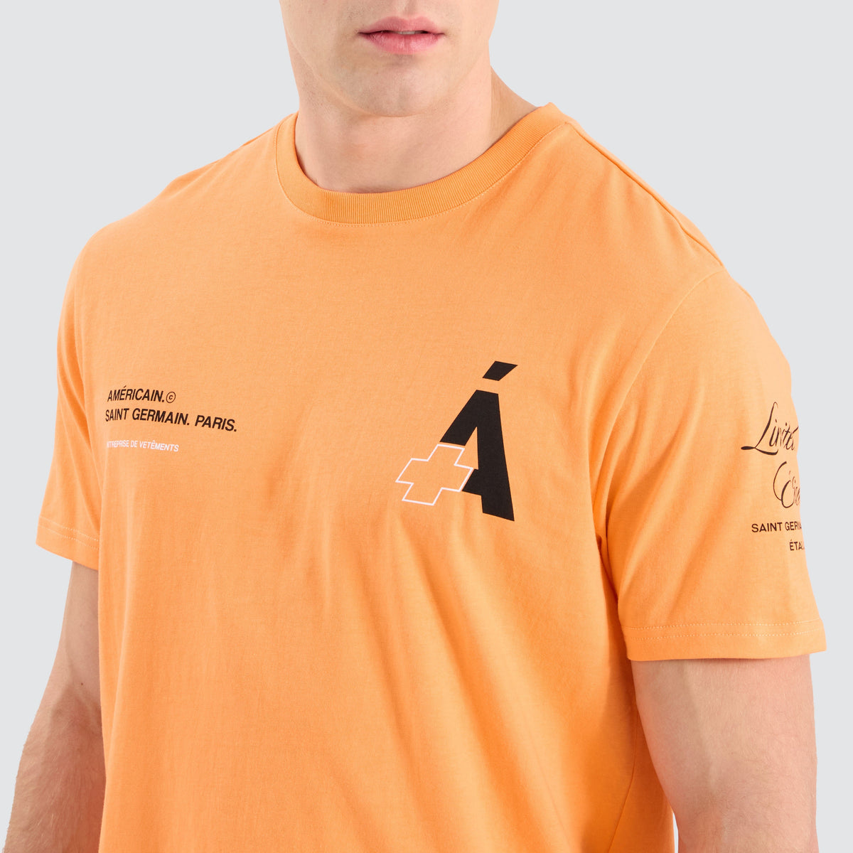 Americain Odyssey Dual Curved Tee in Orange | Neverland Store