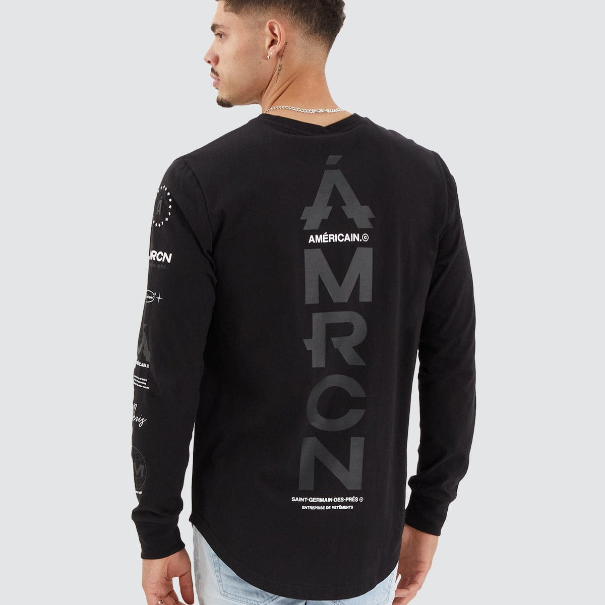 Americain Romang Heavy LS Tee in Black - Neverland Store