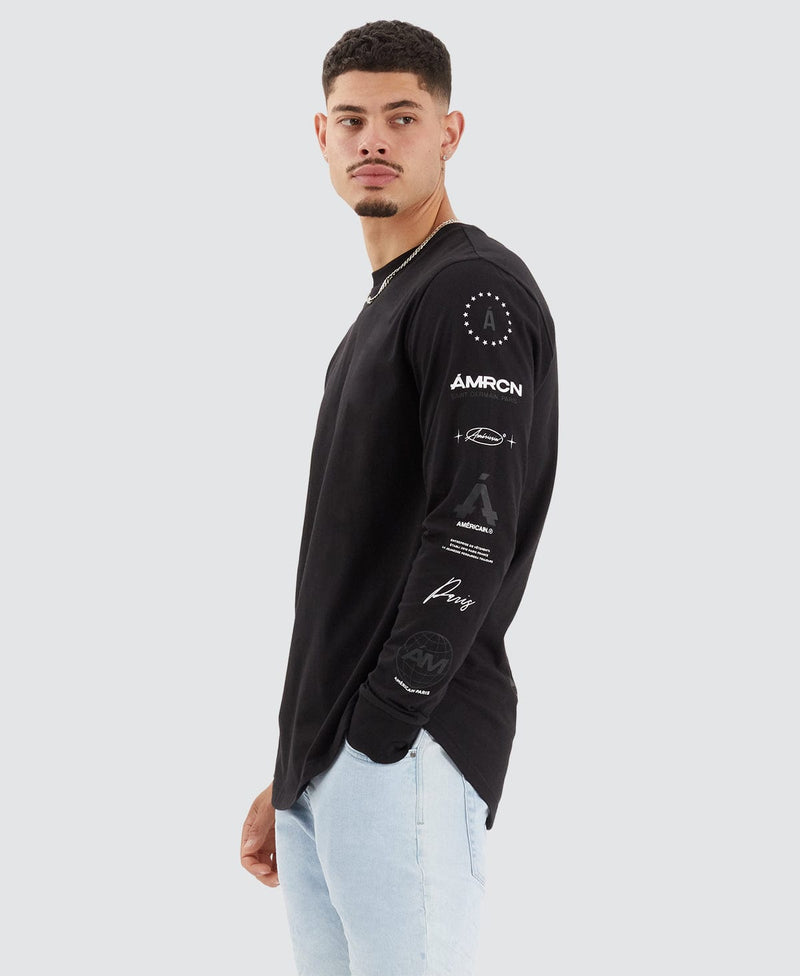 Americain Romang Heavy LS Tee in Black - Neverland Store