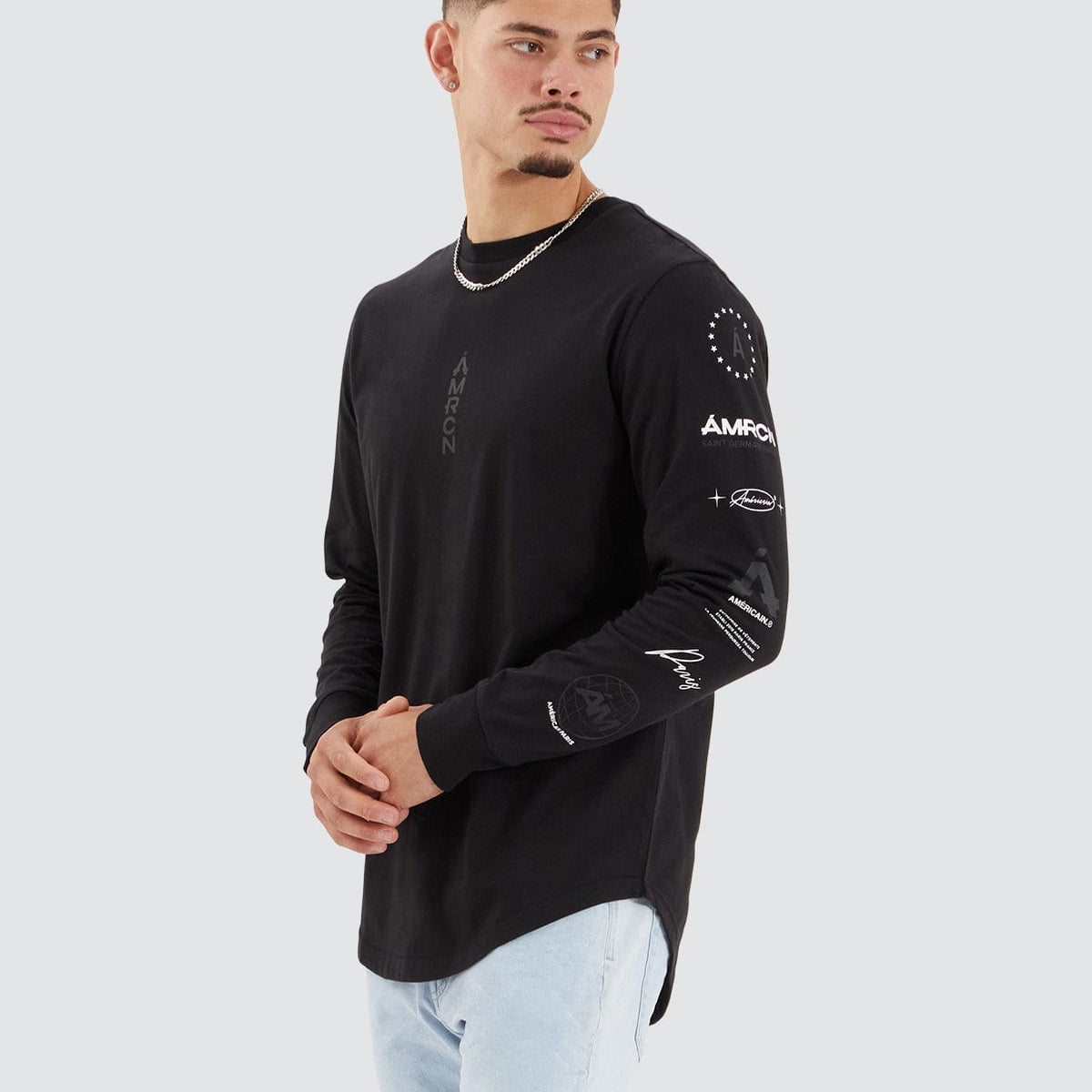 Americain Romang Heavy LS Tee in Black - Neverland Store