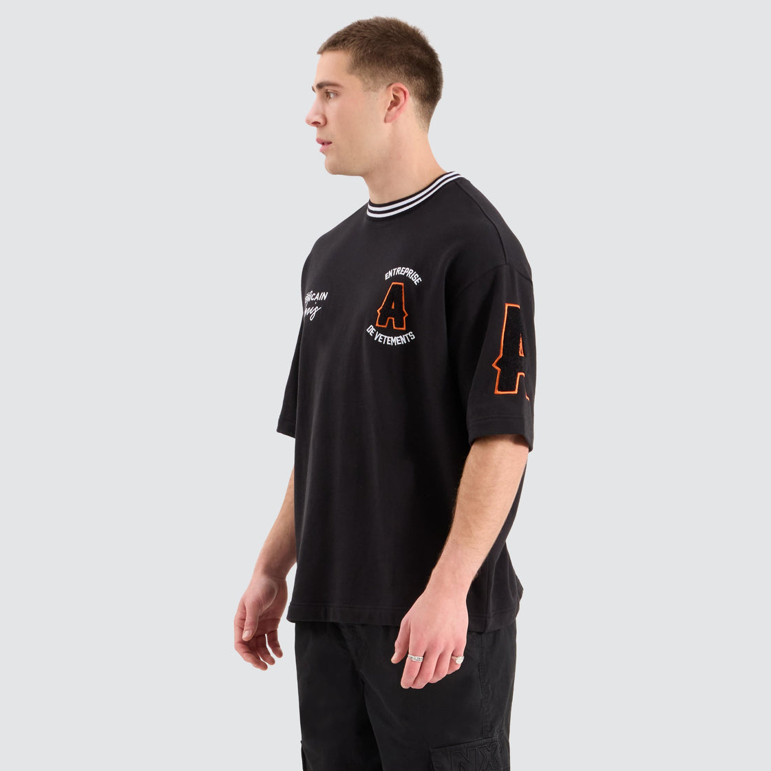 Solarsynth Extra Oversized Loopback Tee Jet Black | Neverland Store
