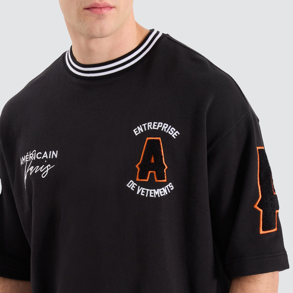 Solarsynth Extra Oversized Loopback Tee Jet Black | Neverland Store