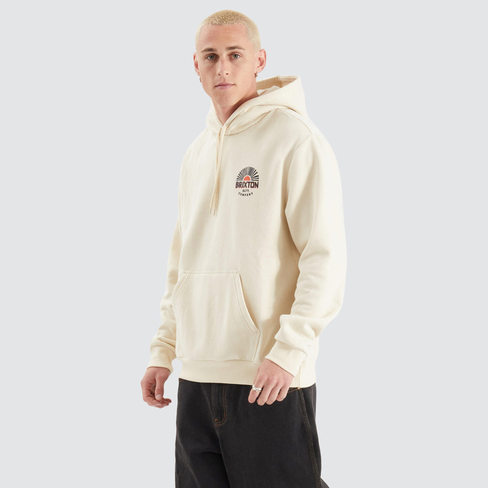 Brixton Rising Sun Hoodie in White | Neverland | Neverland Store