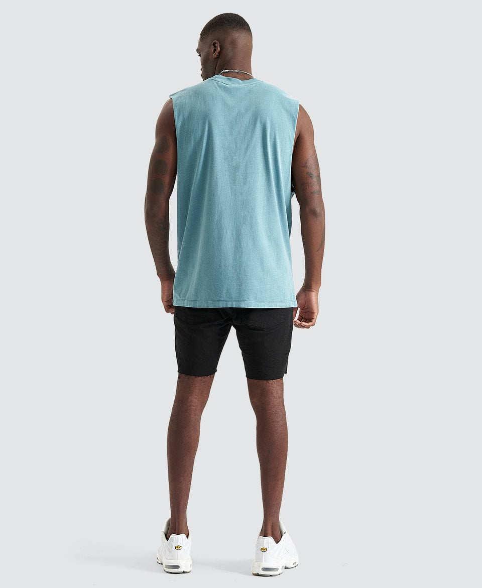 KSCY Blessed Muscle Tank in Pigment Brittany Blue | Neverland ...