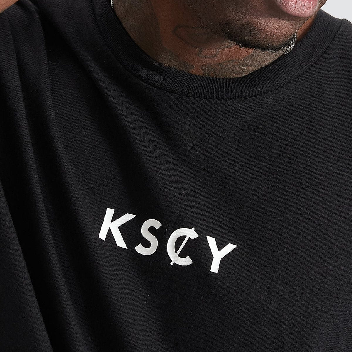 KSCY Celestial Dual Curved Tee in Black - Neverland Store