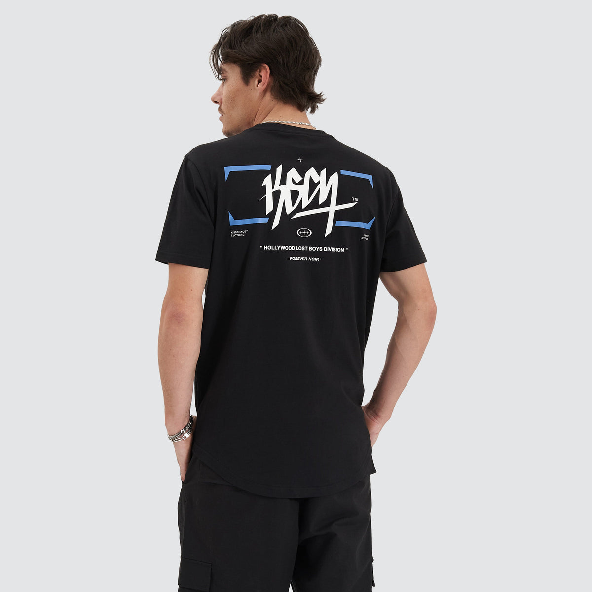 KSCY Erased Unit Dual Curved Tee in Jet Black - Neverland | Neverland Store