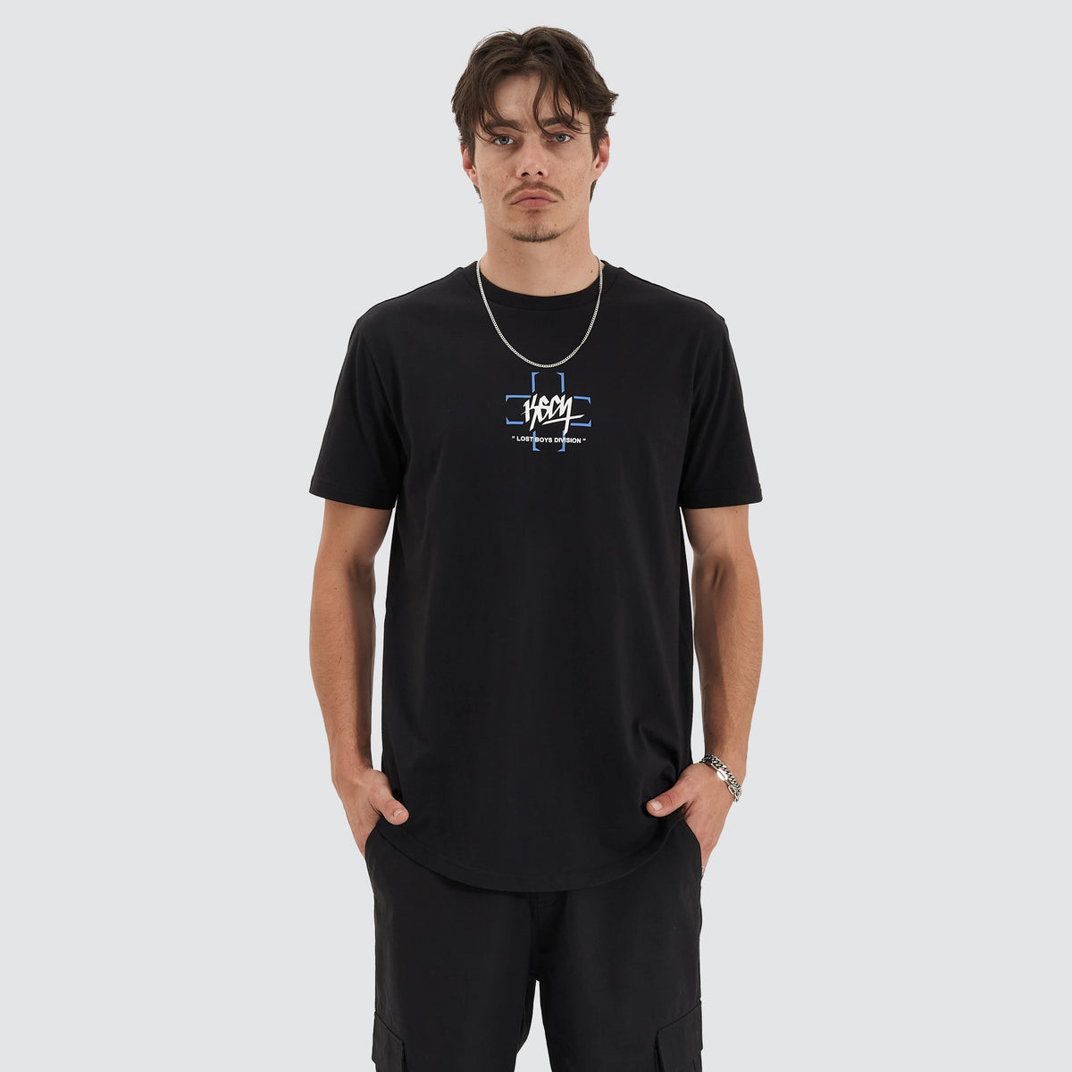 KSCY Erased Unit Dual Curved Tee in Jet Black - Neverland | Neverland Store