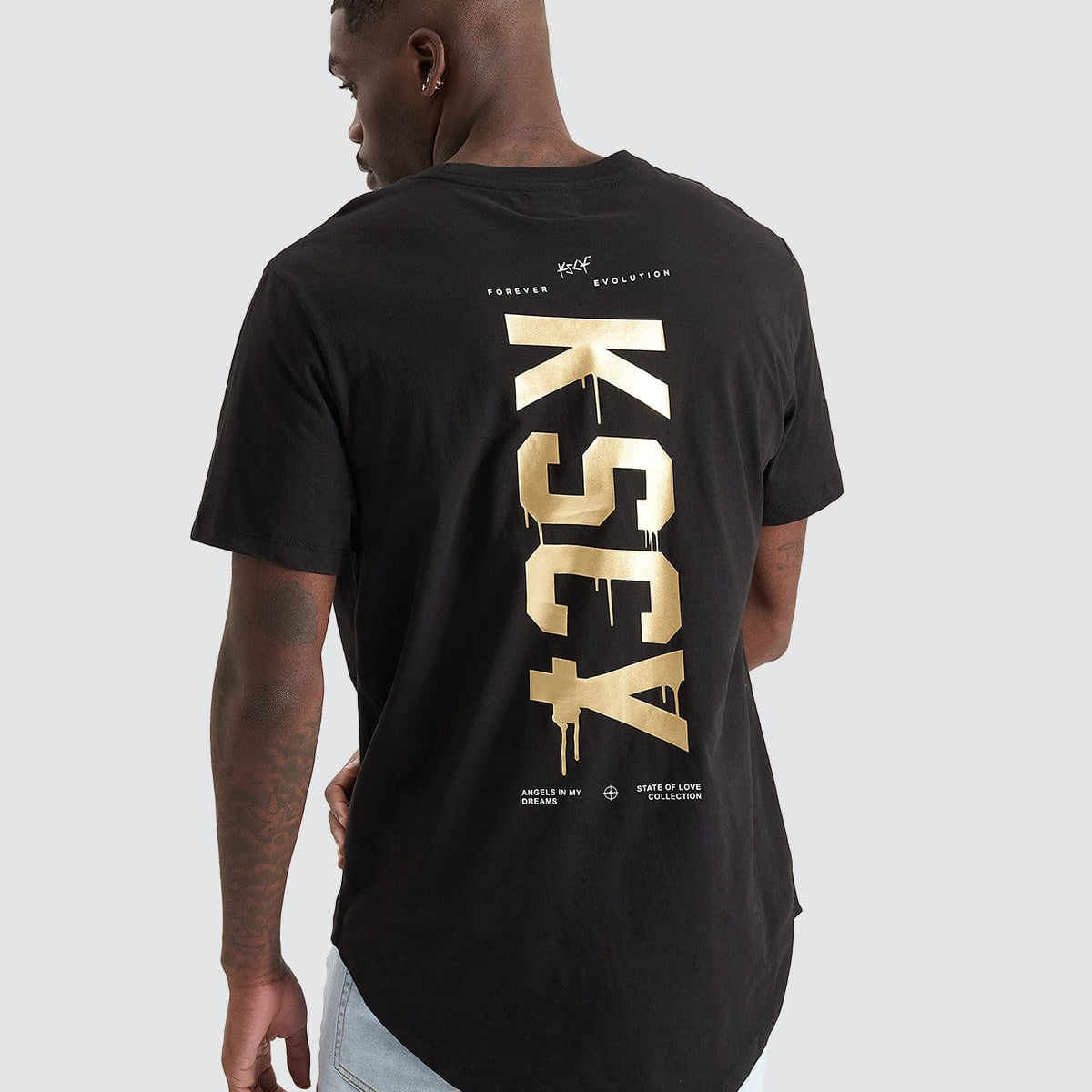 KSCY Eternity Dual Curved Tee in Jet Black - Neverland Store