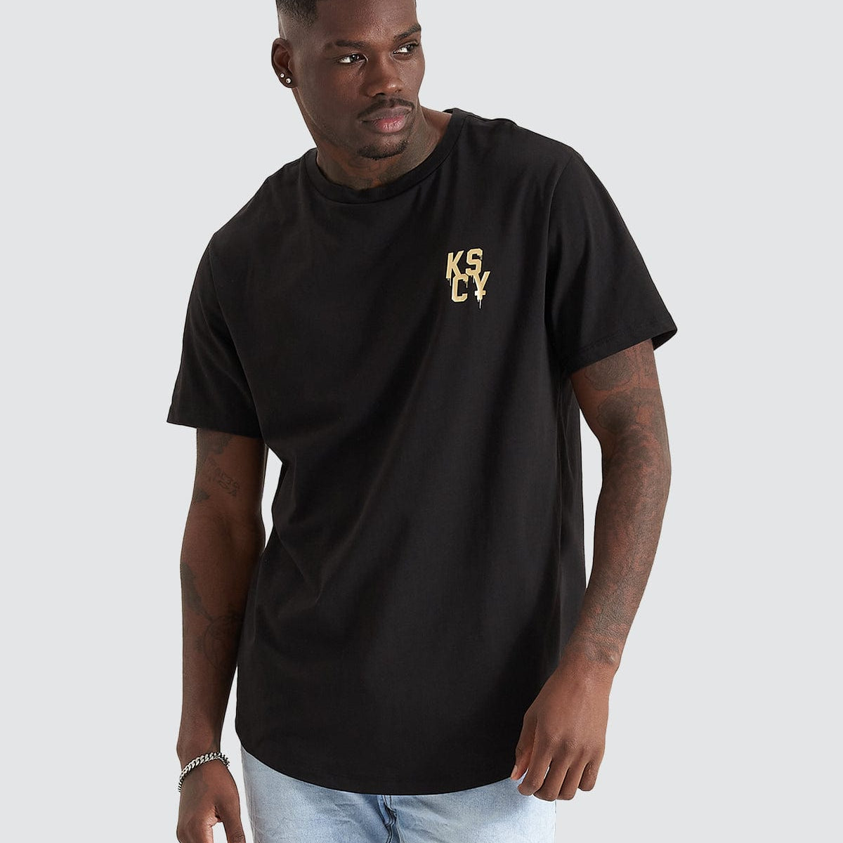 KSCY Eternity Dual Curved Tee in Jet Black - Neverland Store