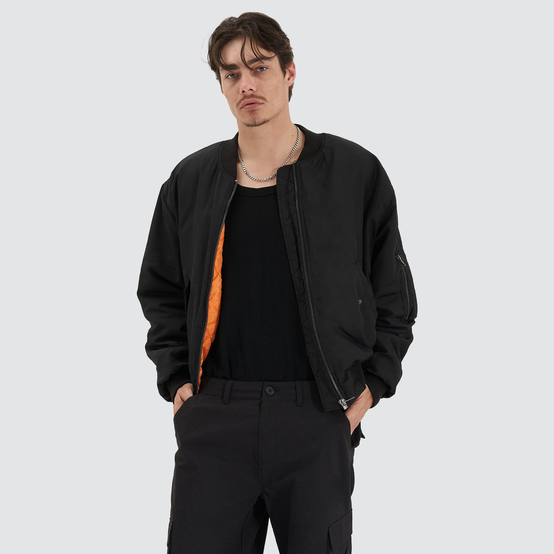 KSCY Gridlock Bomber Jacket in Jet Black - Kiss Chacey | Neverland Store