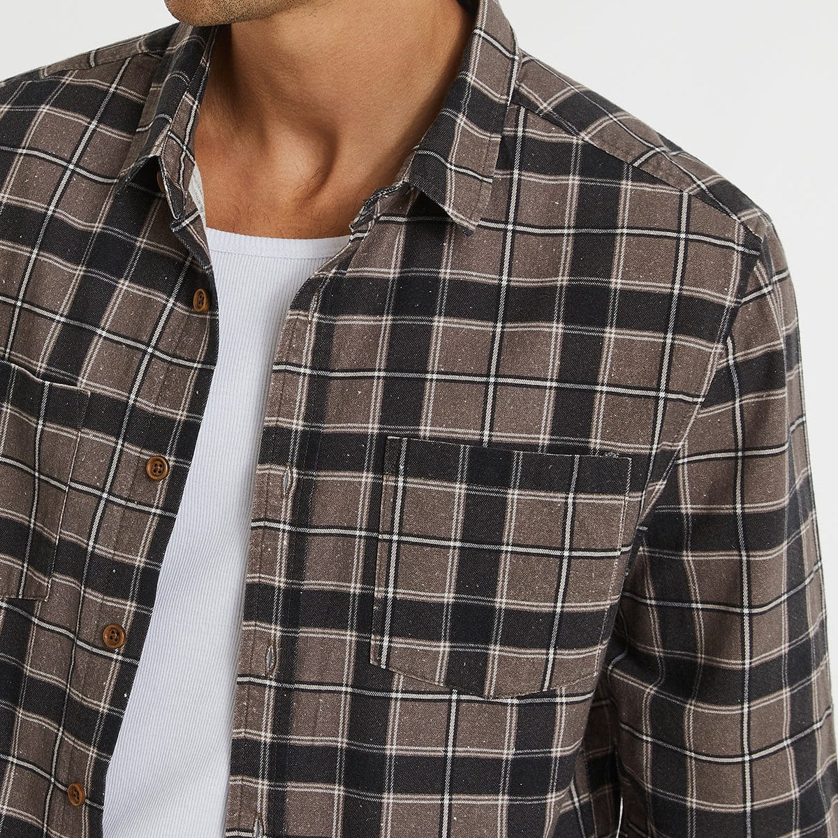 Harlem Standard Long Sleeve Shirt Iron Check | Neverland Store
