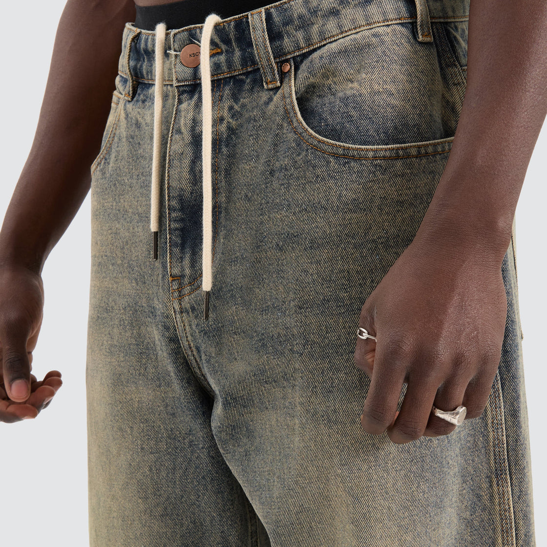 K6 Baggy Wide Leg Jean Sandblast | Neverland Store