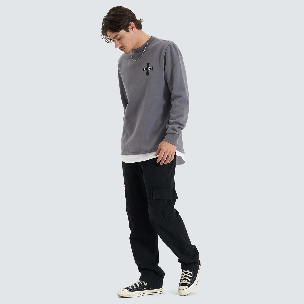 KSCY Lostland Heavy Layer Sweater in Charcoal - Kiss Chacey | Neverland ...