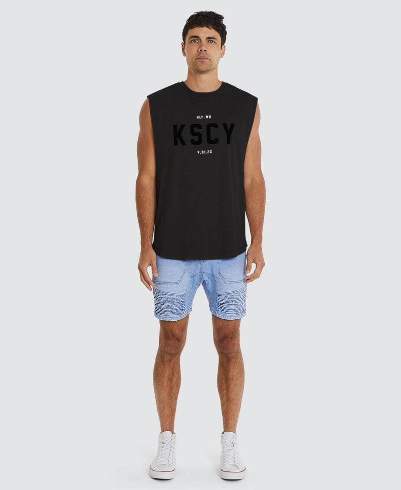 Manifest Dual Curved Muscle Tee Jet Black | Neverland Store
