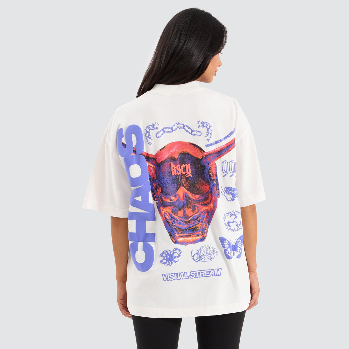 KSCY Mask Heavy Street Tee in White | Neverland Store