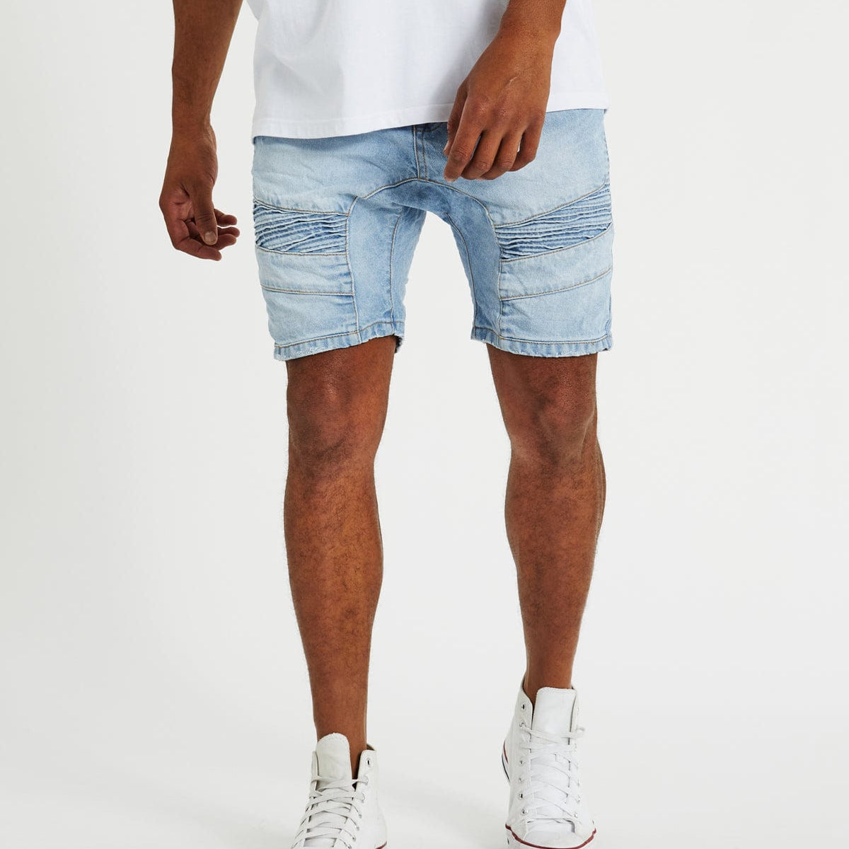 KSCY Spectra Denim Shorts Sunbleached Blue | Neverland Store