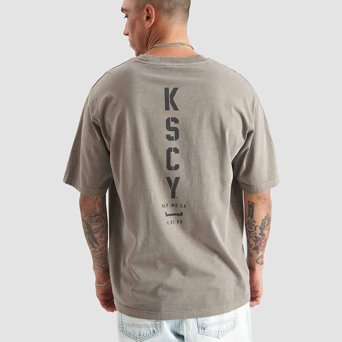 KSCY Trojan Heavy Oversized Tee in Pigment Driftwood Brown - Neverland ...