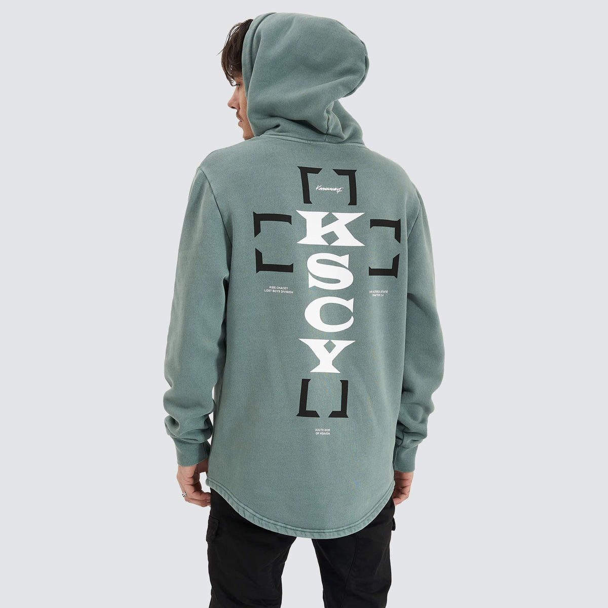 KSCY Unstated Heavy Curved Hoodie in Trellis - Kiss Chacey | Neverland ...