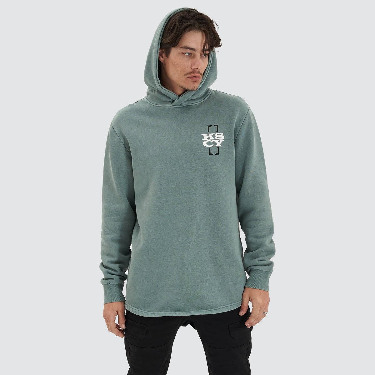 KSCY Unstated Heavy Curved Hoodie in Trellis - Kiss Chacey | Neverland ...