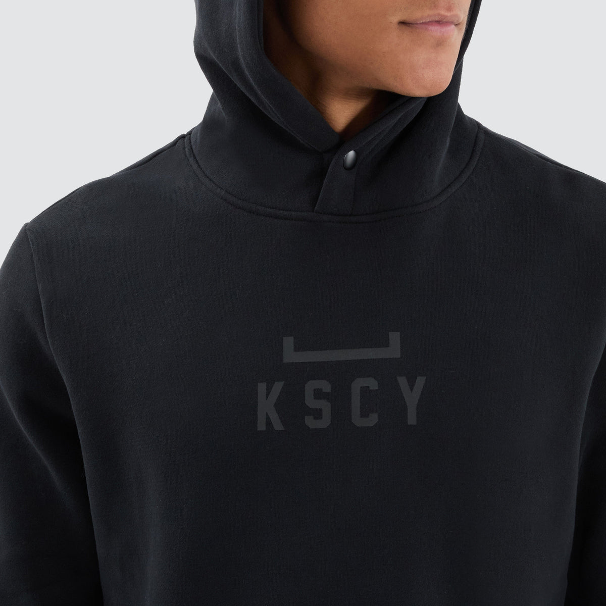 KSCY ACTIVEWEAR Zenith Dual Curved Hoodie in Black | Neverland Store