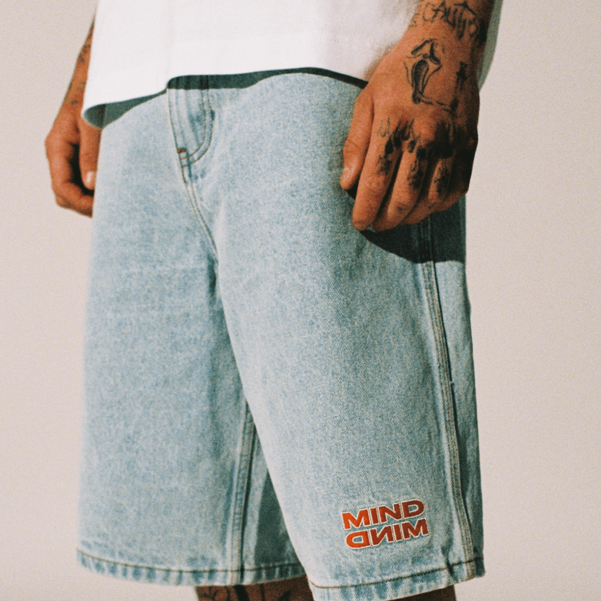 Mind Gallery Dnim Longline Bleach Jorts - Neverland Store