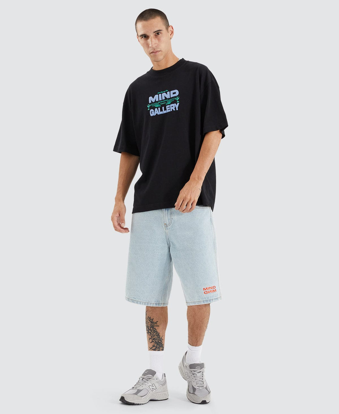 Mind Gallery Dnim Longline Bleach Jorts - Neverland Store