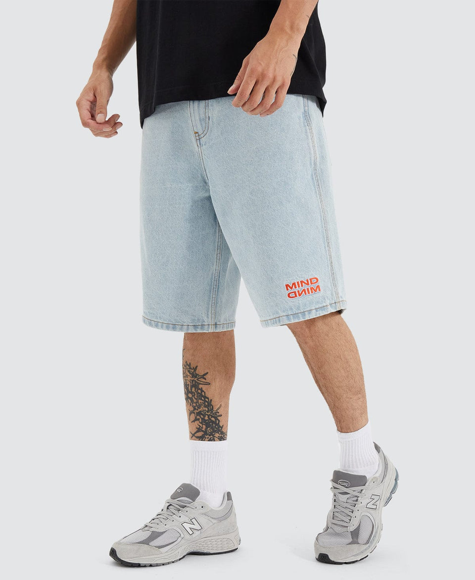 Mind Gallery Dnim Longline Bleach Jorts - Neverland Store