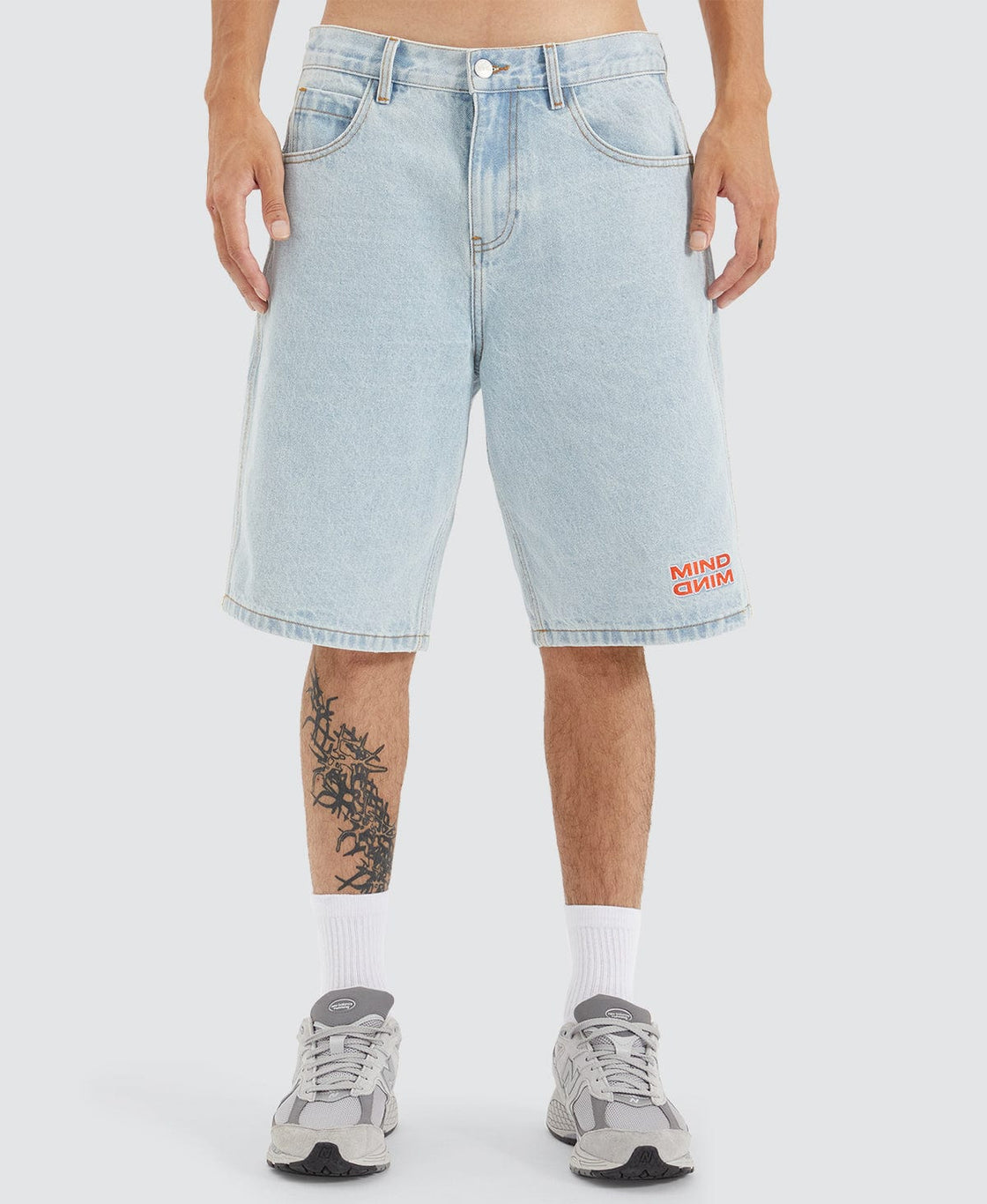 Mind Gallery Dnim Longline Bleach Jorts - Neverland Store
