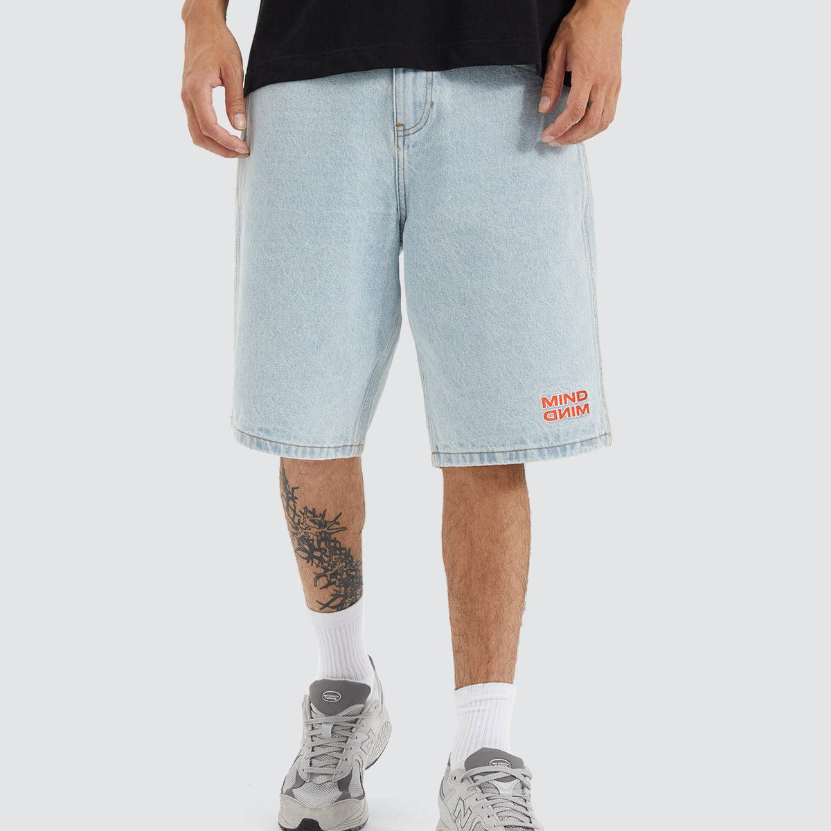 Mind Gallery Dnim Longline Bleach Jorts - Neverland Store