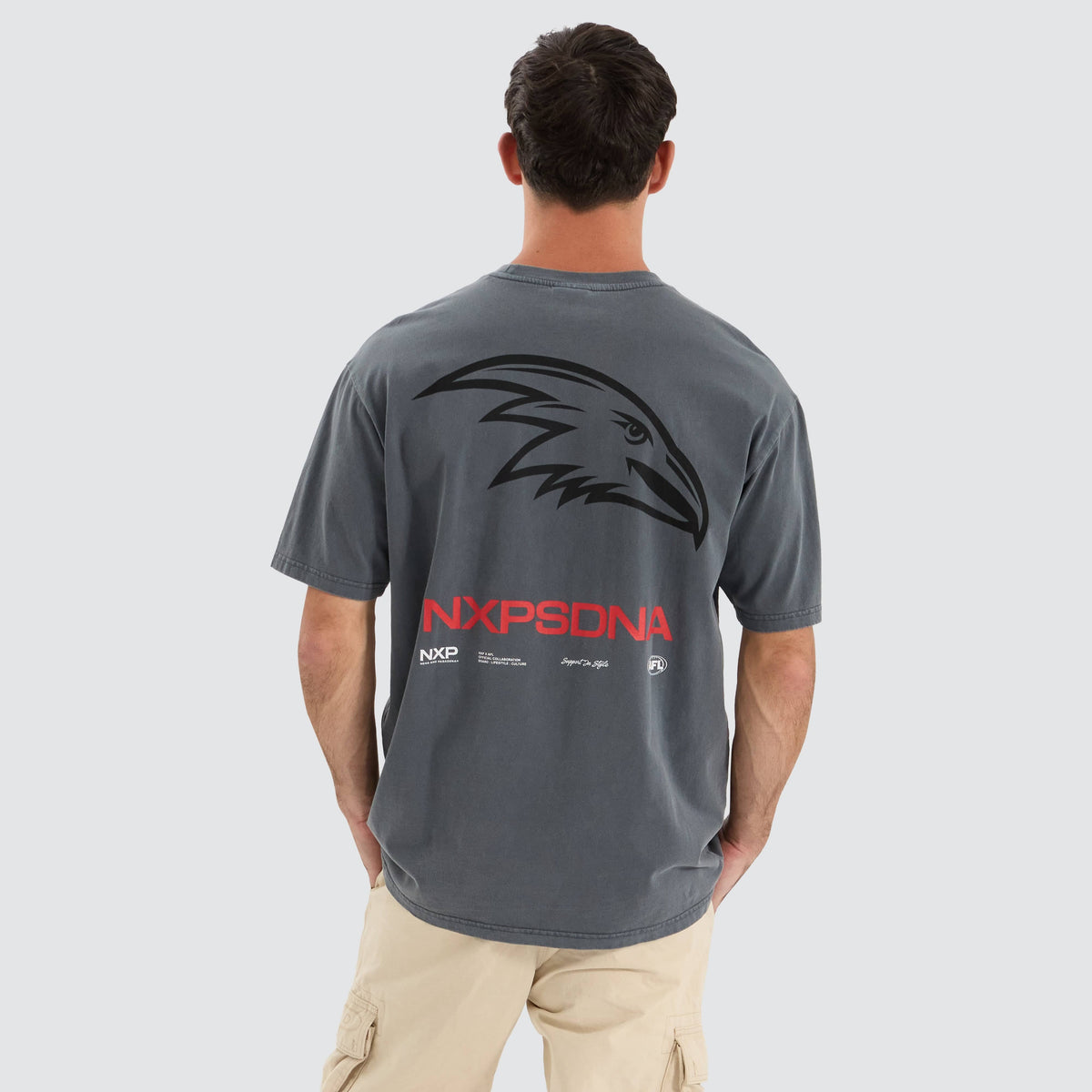 NXP Adelaide Crows AFL Box Fit Tee in Pigment Charcoal - Neverland ...
