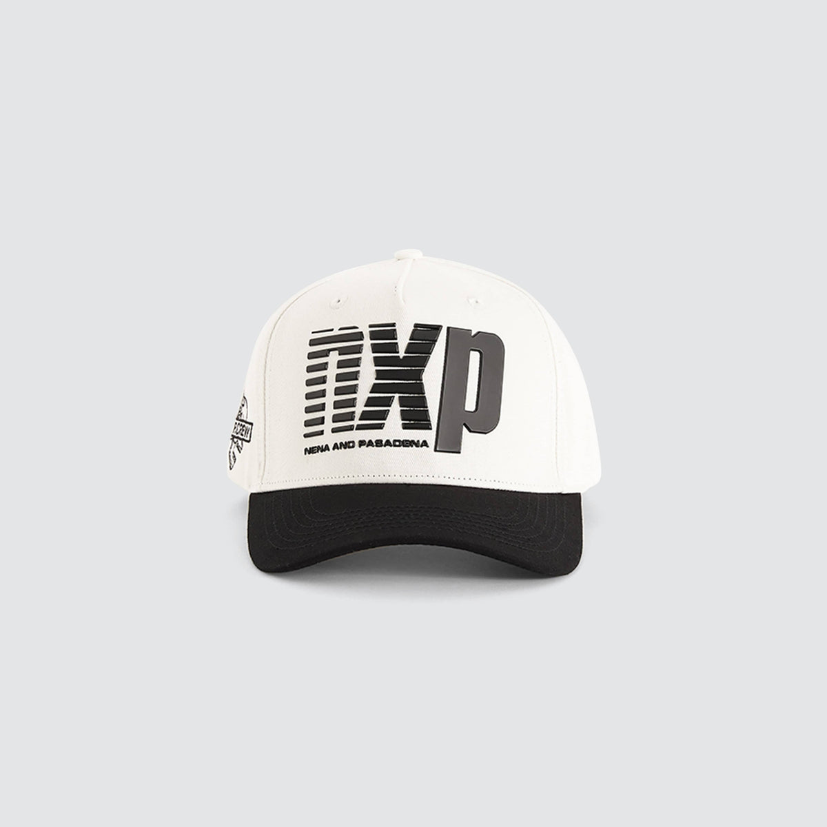 NXP Arcade 5 Panel Peak Cap in White - Nena and Pasadena | Neverland Store