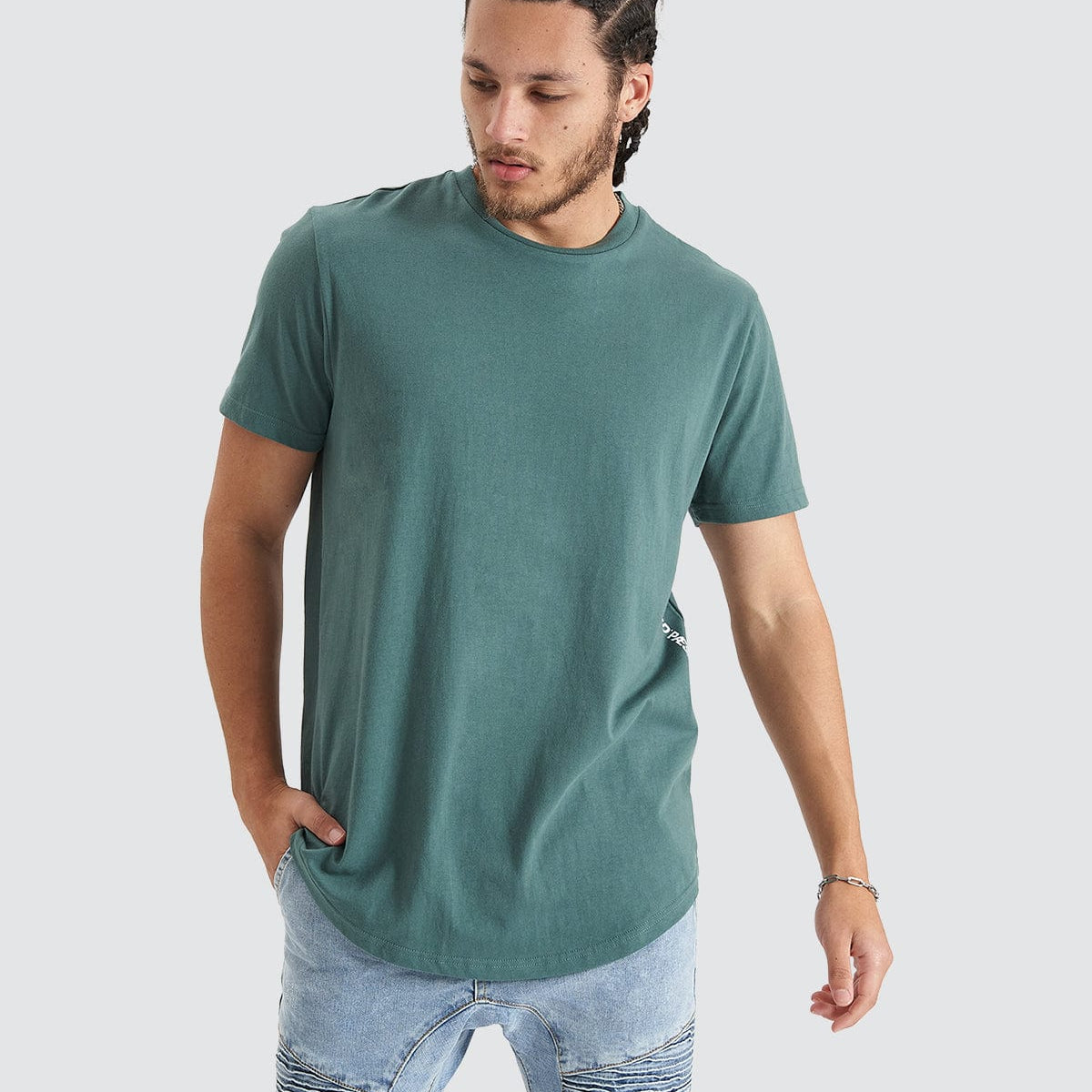 Back Rank Dual Curve Tee Silver Pine | Neverland Store