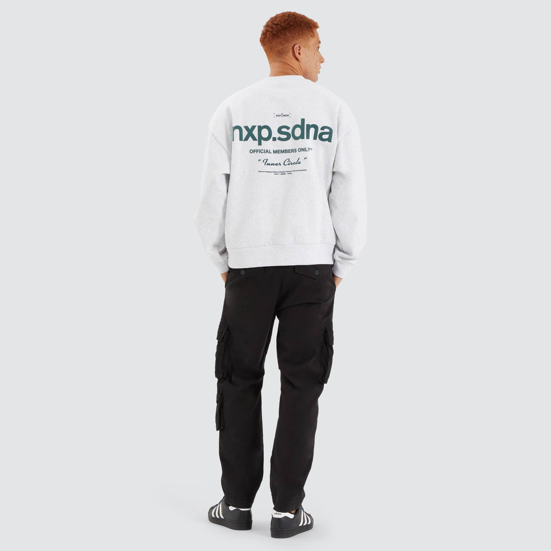 NXP Cardinal Box Fit Sweater in White Marle | Neverland Store