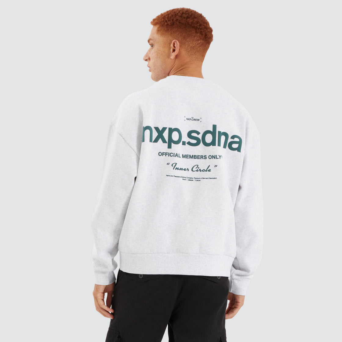 NXP Cardinal Box Fit Sweater in White Marle | Neverland Store