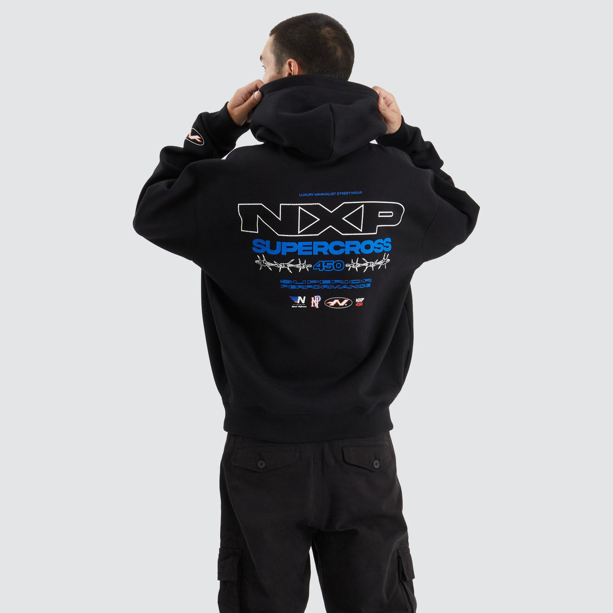 NXP Cornerman Heavy Box Fit Hoodie in Black - Neverland Store