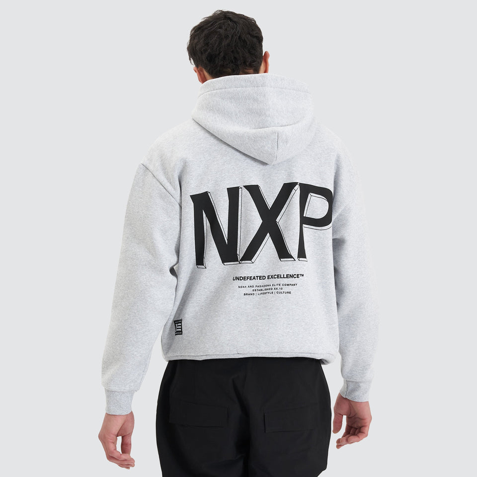 NXP Diagram Box Fit Hoodie in Grey Marle | Neverland | Neverland Store