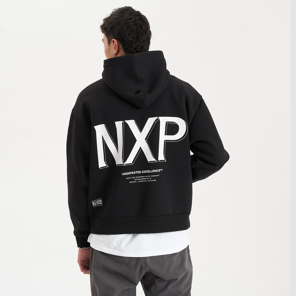 NXP Diagram Box Fit Hoodie in Jet Black | Neverland | Neverland Store