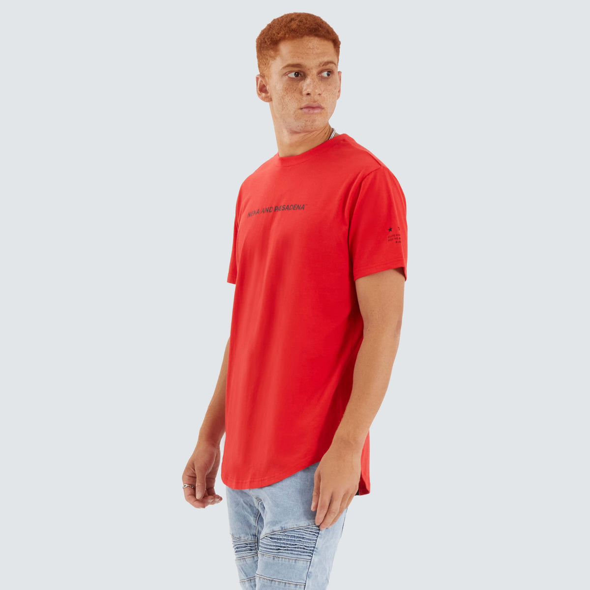 NXP Extension Dual Curved Tee in Red and Black | Neverland Store
