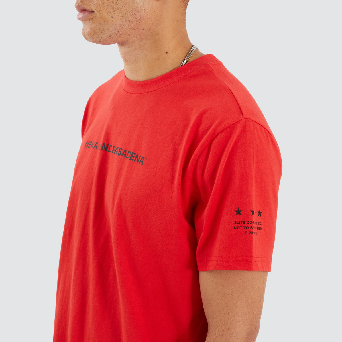 NXP Extension Dual Curved Tee in Red and Black | Neverland Store