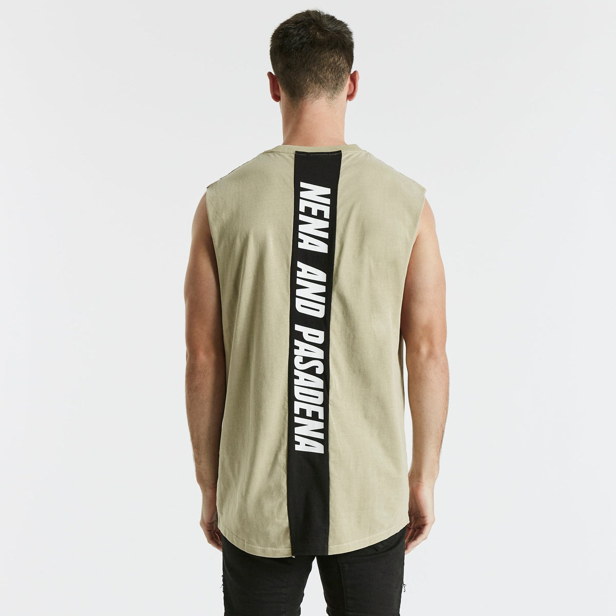 Highway Scoop Back Muscle Tee Light Taupe | Neverland Store